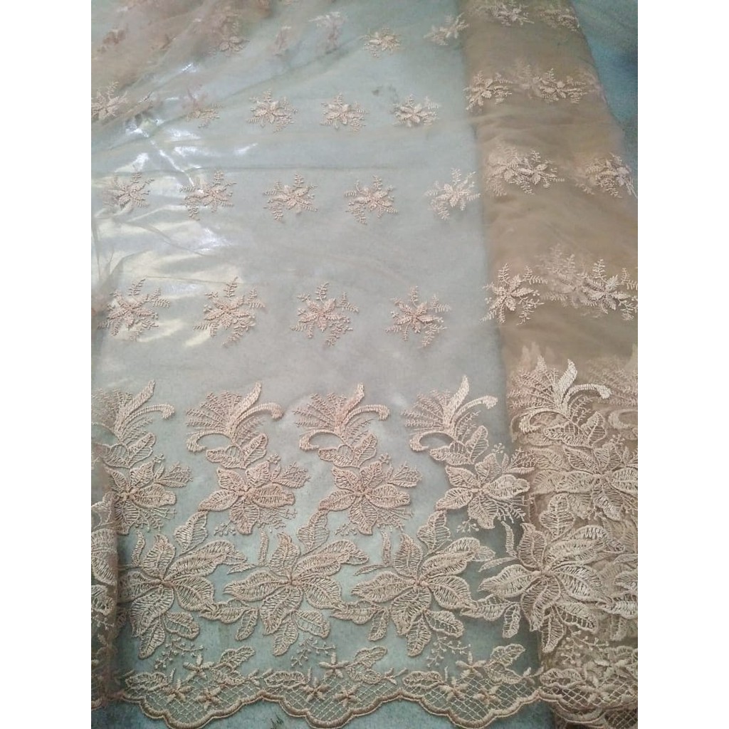 Plain brocade/embroidered tulle/brocade | Shopee Philippines