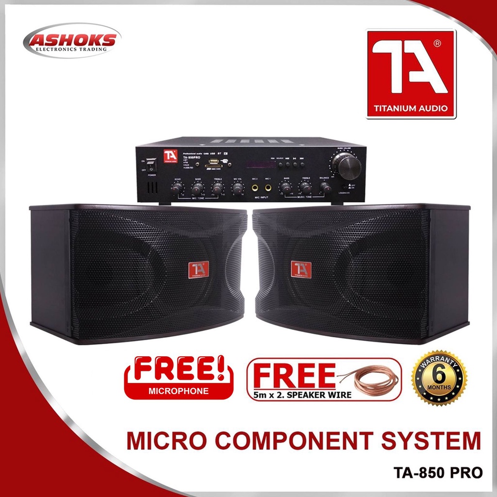 Titanium Audio TA 850 PRO Micro Component Set with FM, USB, SD Port and ...