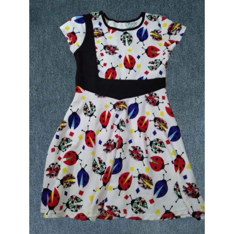 CUTE WHITE DRESS w/BUGS DESIGN | Shopee Philippines