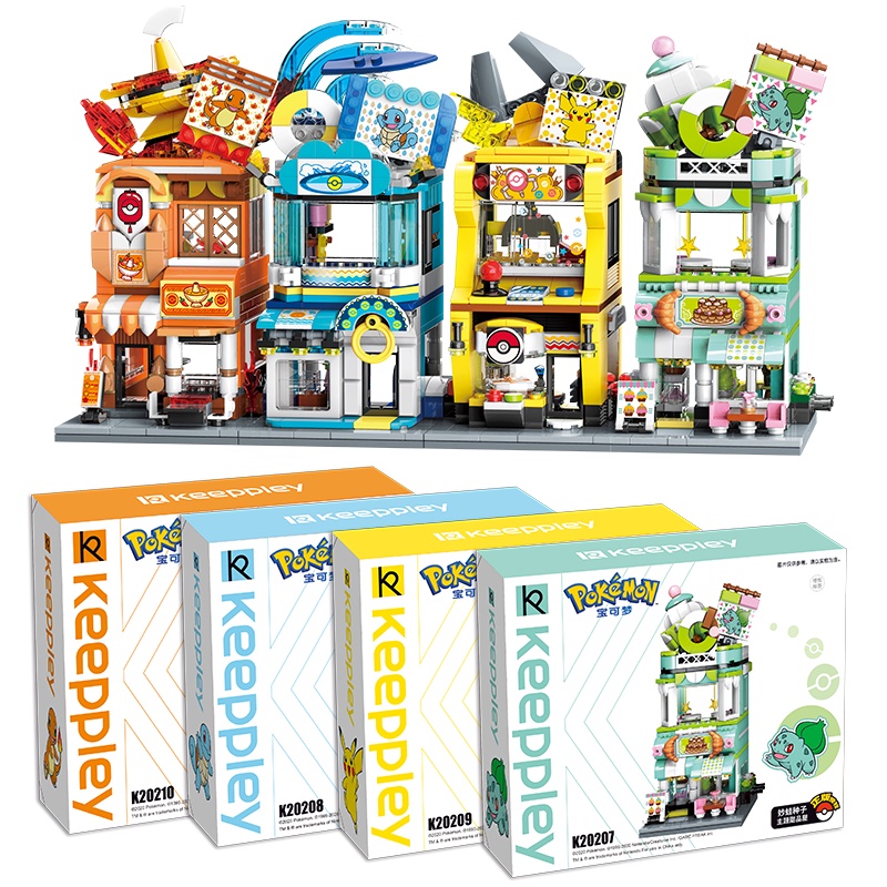 4 styles Pokemon DIY Building Blocks Figures Anime Cartoon Cute Pikachu ...