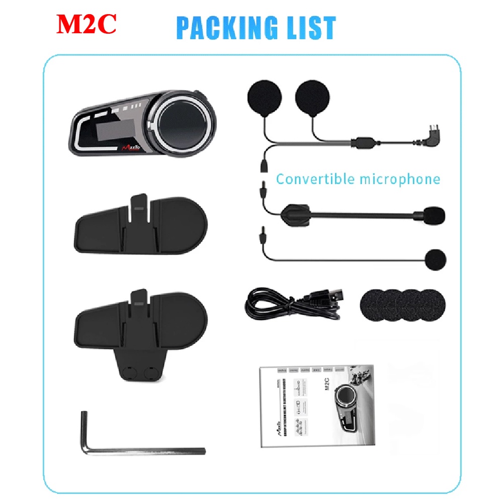 Maxto M3 Motorcycle Helmet Intercom Bluetooth & WIFI Recorer Group 6 ...