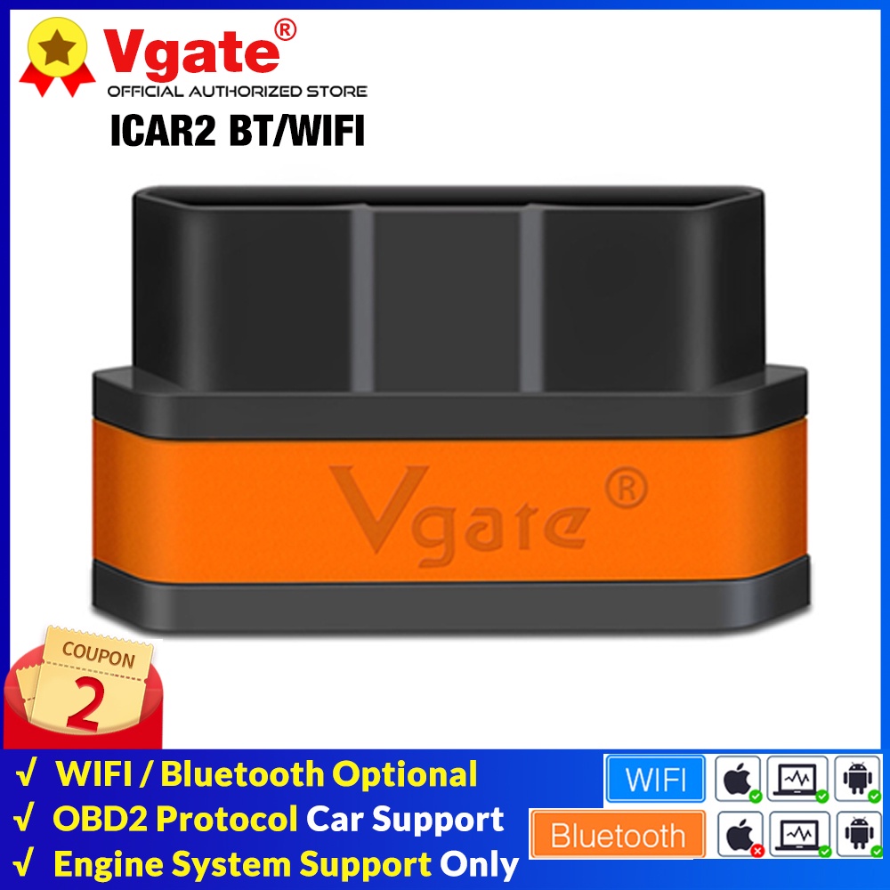 Vgate iCar2 ELM327 OBD2 scanner BT Mini ELM 327 V2.1 wifi iCar 2 auto diagnostic tool for ...