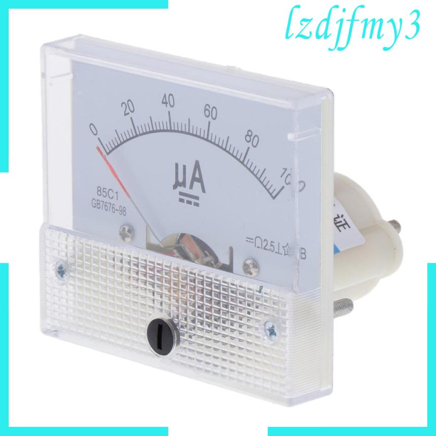 2pcs Rectangle 85C1-uA Panel DC Analog Ammeter Micro Amp Meter 0-100uA ...