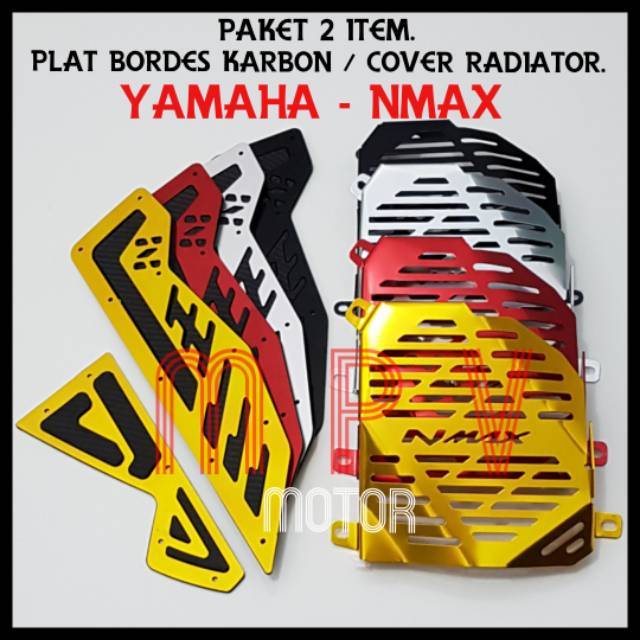 Cnc RADIATOR COVET Package / Carbon-2 Plate BORDES Items YAMAHA NMAX ...