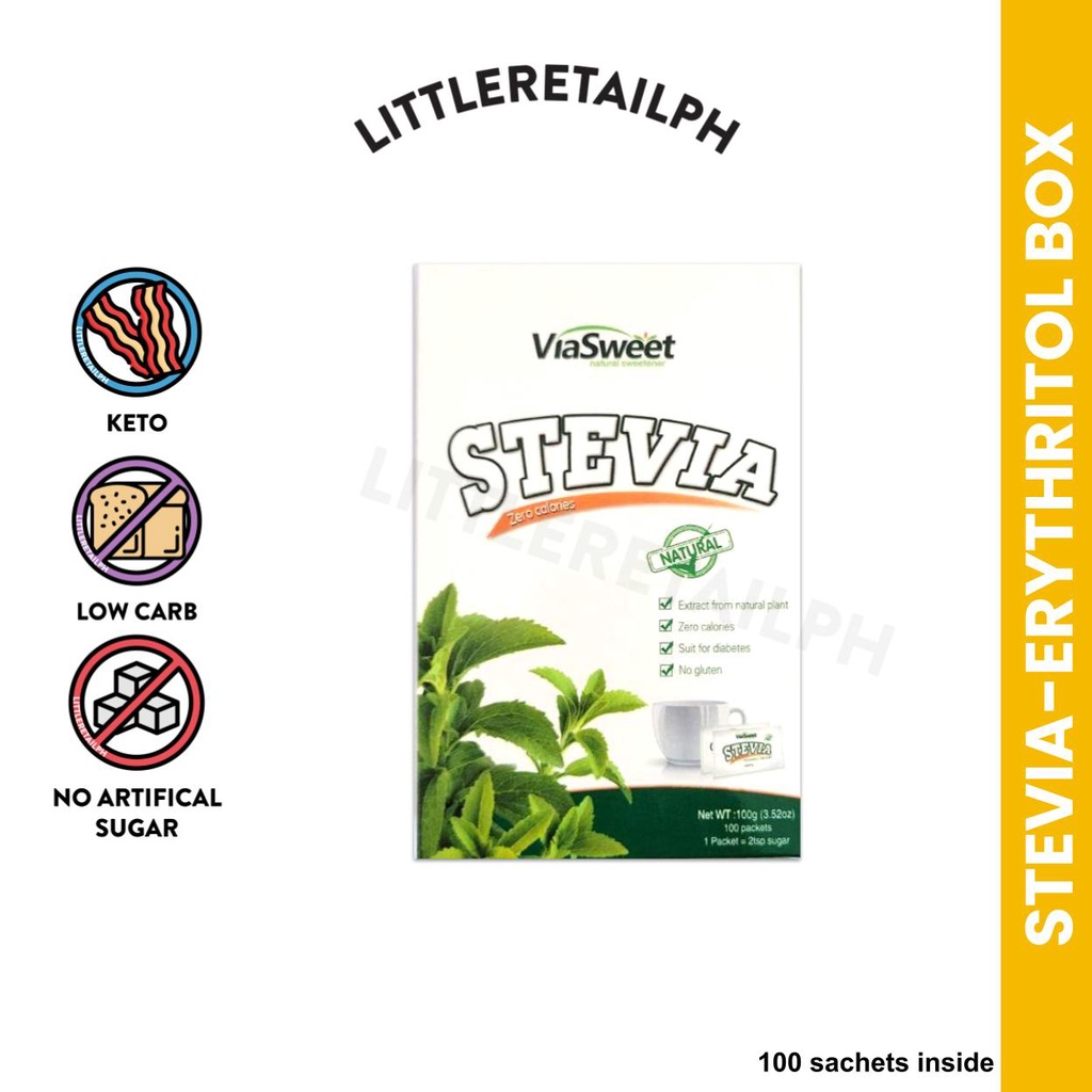 Natural Sweetener Stevia with Erythritol Blend Box 100s Sugar ...