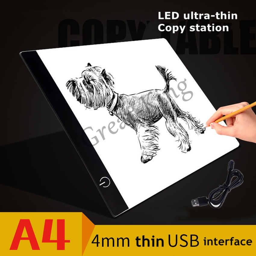 Great-King A4 LED Artist Thin Art Stencil Drawing Board Light Box ...