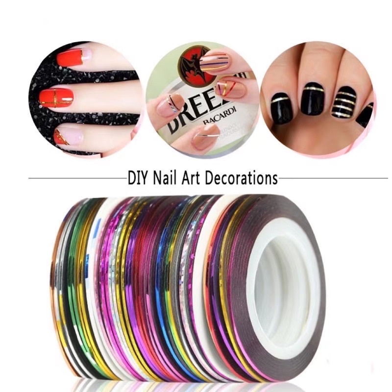 1Pc DIY Roll Nail Art Striping Tape Line Sticker Random Color manicure ...