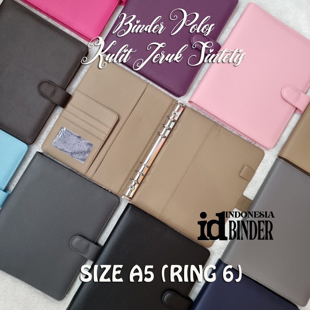 Plain BINDER A5 (RING 6) SYNTHETIC ORANGE SKIN 10 COLORS TO CHOICE ...