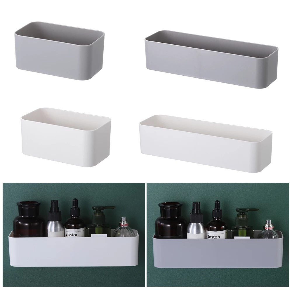 Wall Mounted Cosmetic Storage Box Bathroom Storage Rack Remote Control ...