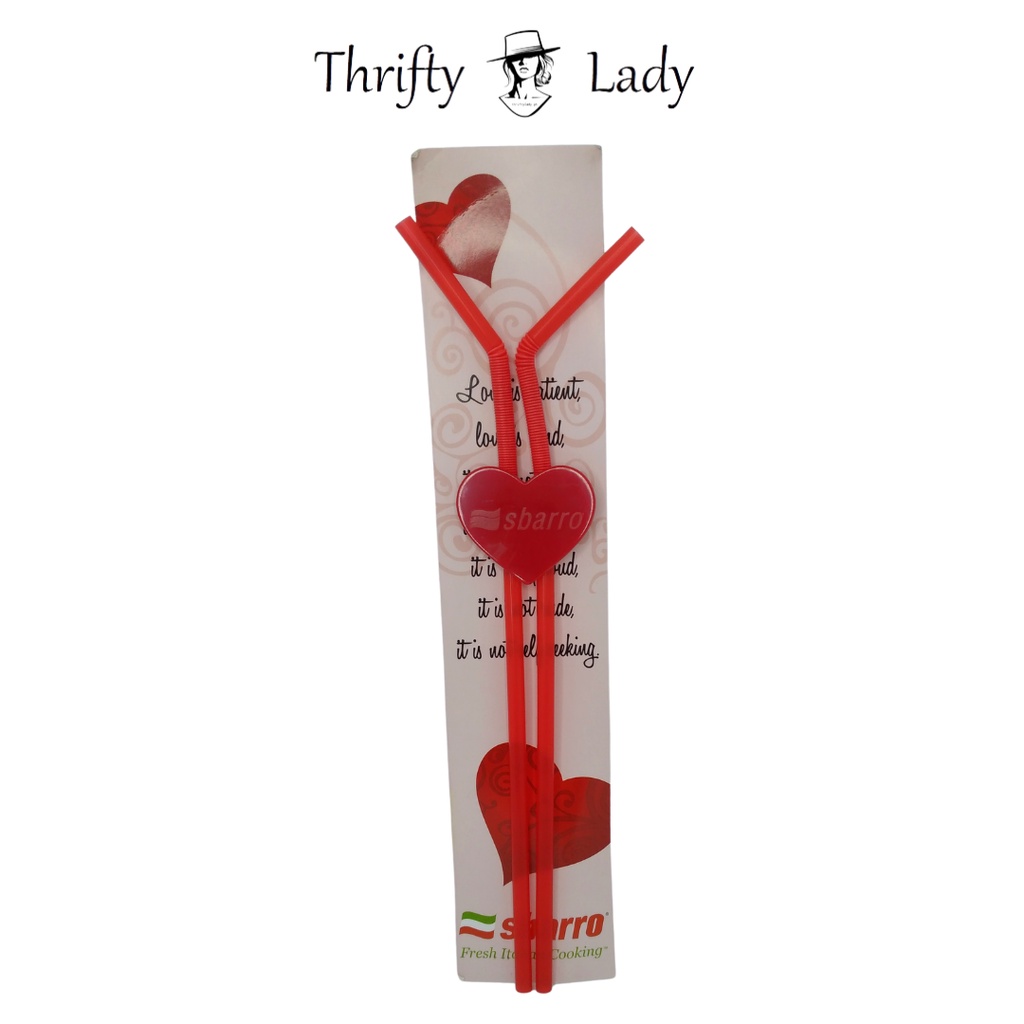 Sbarro Red Couple Straw (Couple Heart Straw) | Shopee Philippines