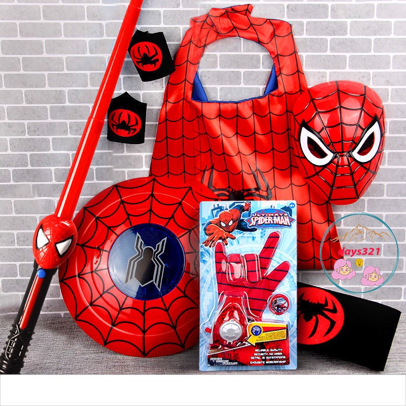 [CHILDREN] Superhero Toy Set, With Cape, Character Model, Gloves and ...