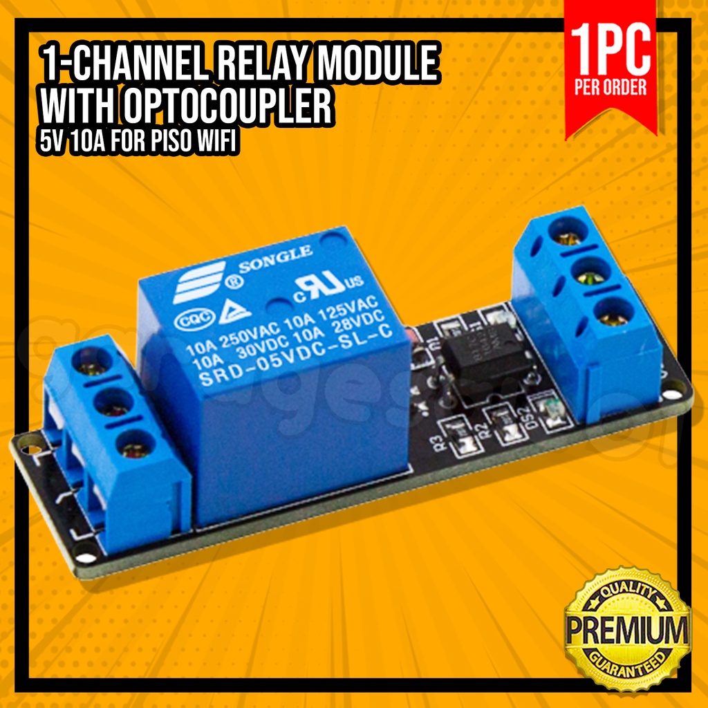 1-Channel Relay Module with Optocoupler 5V 10A for Piso WiFi | Shopee ...