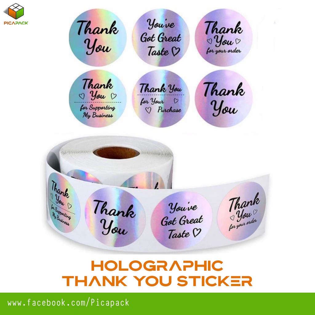 500 Holographic TY Thank You Sticker Hologram TY stickers for label ...