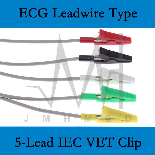 Universal 3/5 Lead ECG EKG Cable For Most Instrument Have 6P Socket ...