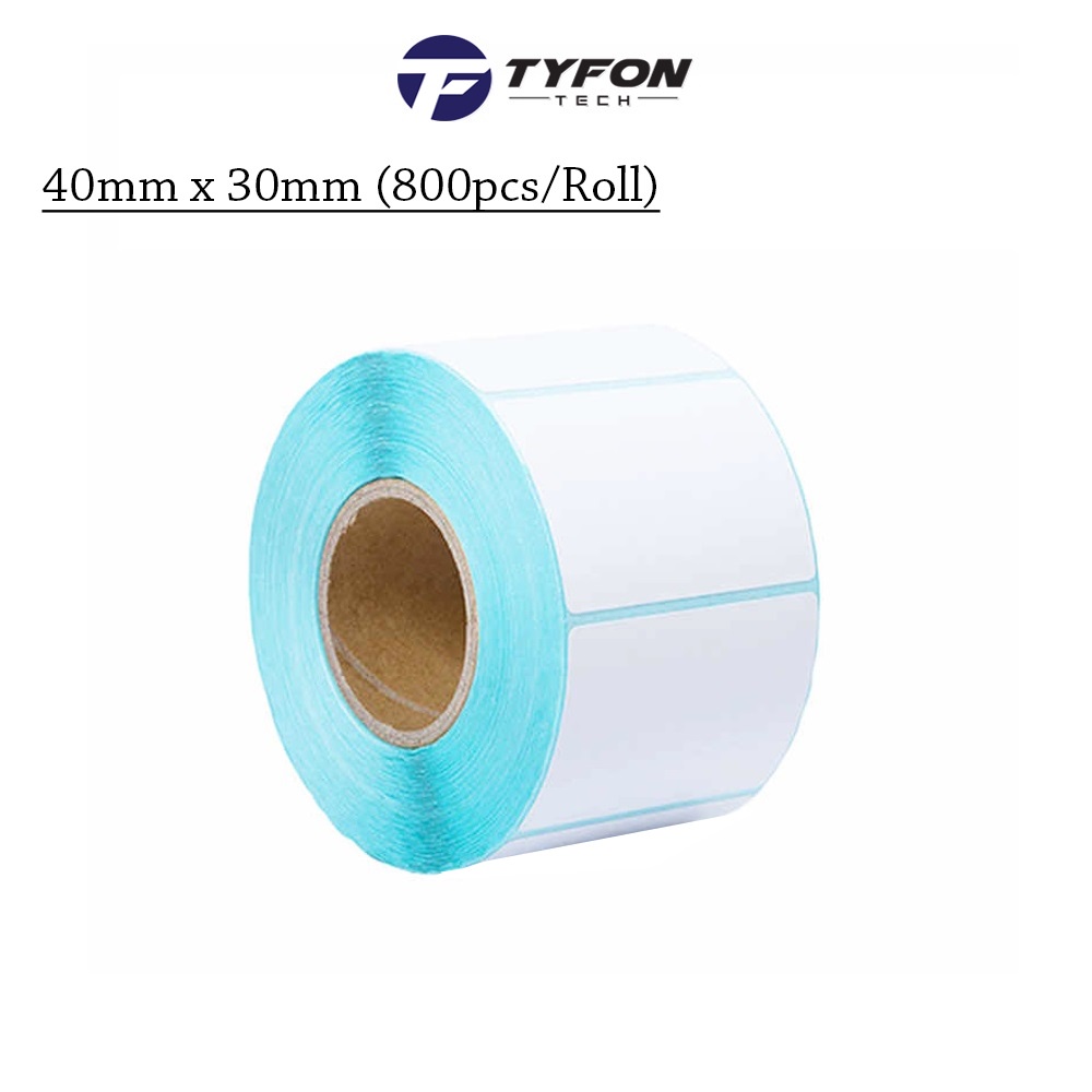 Blank Thermal Label Barcode Sticker 40mm x 30mm (800pcs/roll) | Shopee ...