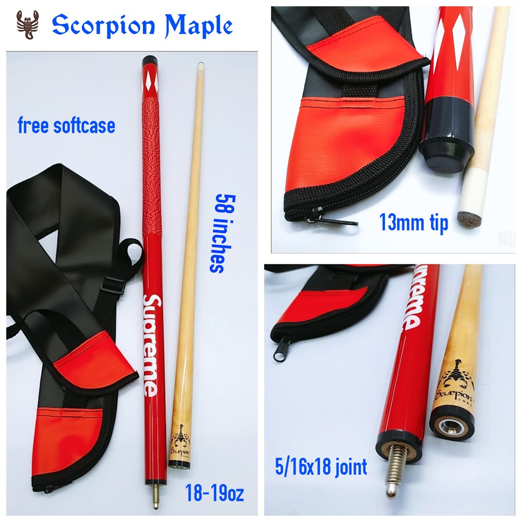 Scorpion Maple with Design Billiard Pool Cue Stick / Tako ng bilyaran ...