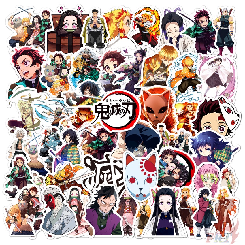 CSS.50Pcs/Set Demon Slayer Anime Waterproof Stickers DIY Kimetsu no ...