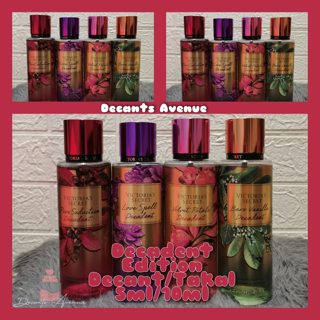 Victoria's Secret Decadent Edition - Bare Vanilla, Pure Seduction, Velvet Petals, Love Spell ...