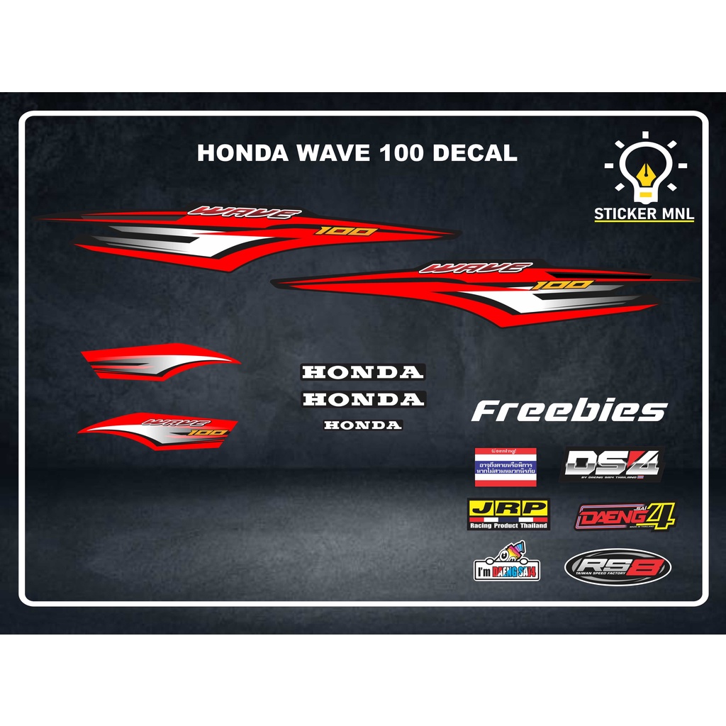 HONDA WAVE 100 STOCK DECAL STICKER | Shopee Philippines