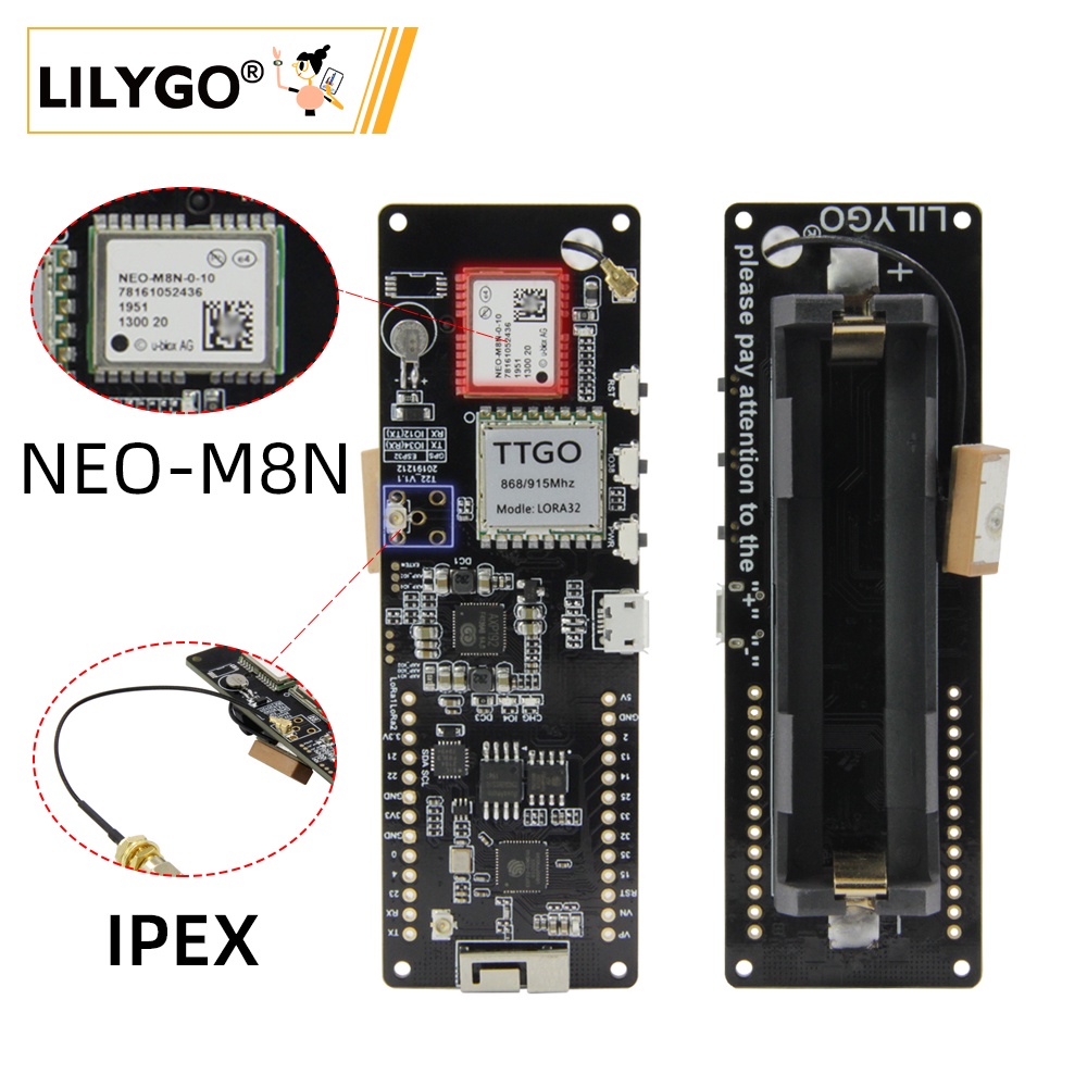 LILYGO® TTGO T-Beam V1.1 IPEX ESP32 LORA 433/868/915/923MHZ WiFi ... LILYGO® TTGO T-Beam V1.1 IPEX ESP32 LORA 433/868/915/923MHZ WiFi ...