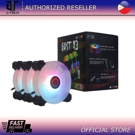 FAN/COOLERS DOSS GUST X3 3-IN-1 RGB GAMING FAN W/ HUB + REMOTE (3*120MM ...