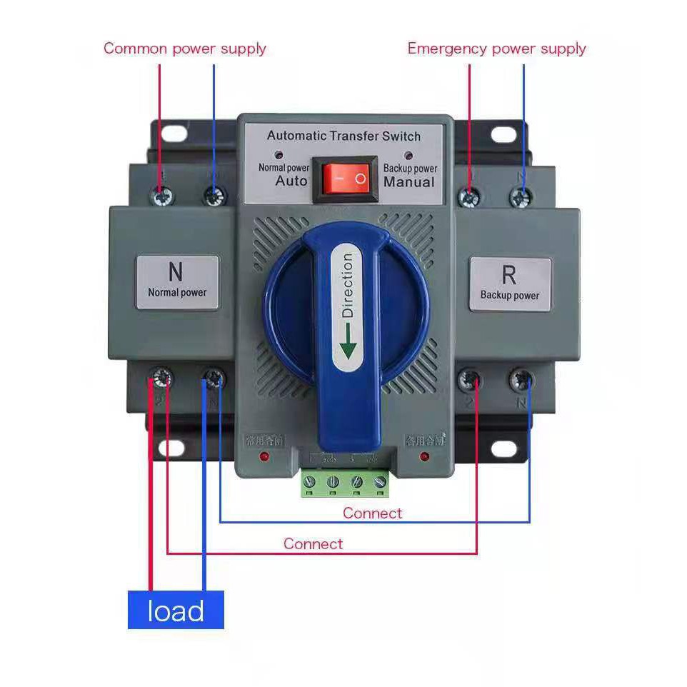 ATS 2P 63A 230V Micro Circuit Breaker Dual Power Automatic transfer ...