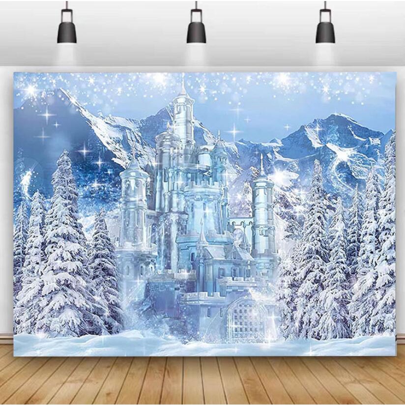Winter Ice Castle Backdrop Snow Landscape Background Banner Christmas ...