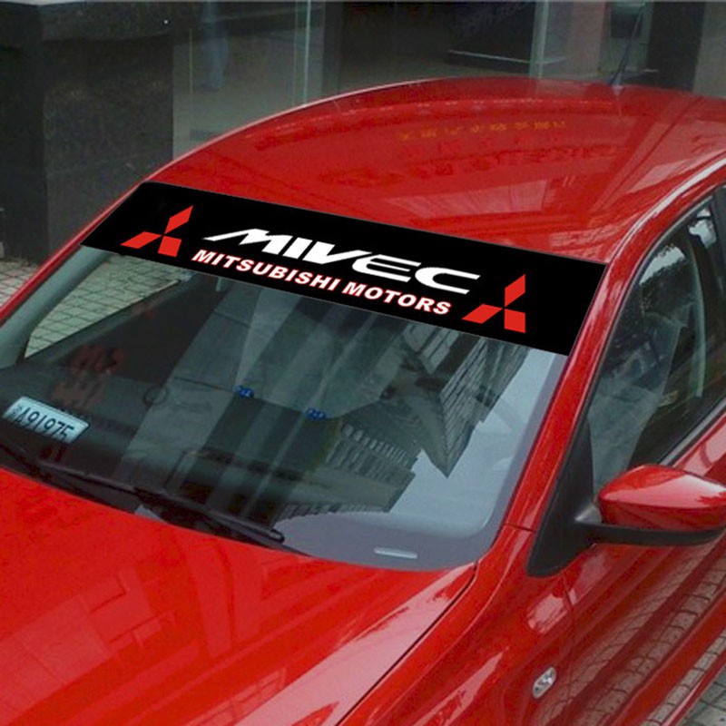 130x21cm Modified Ralliart MIVEC Vinyl Car Front Windshield Reflective ...