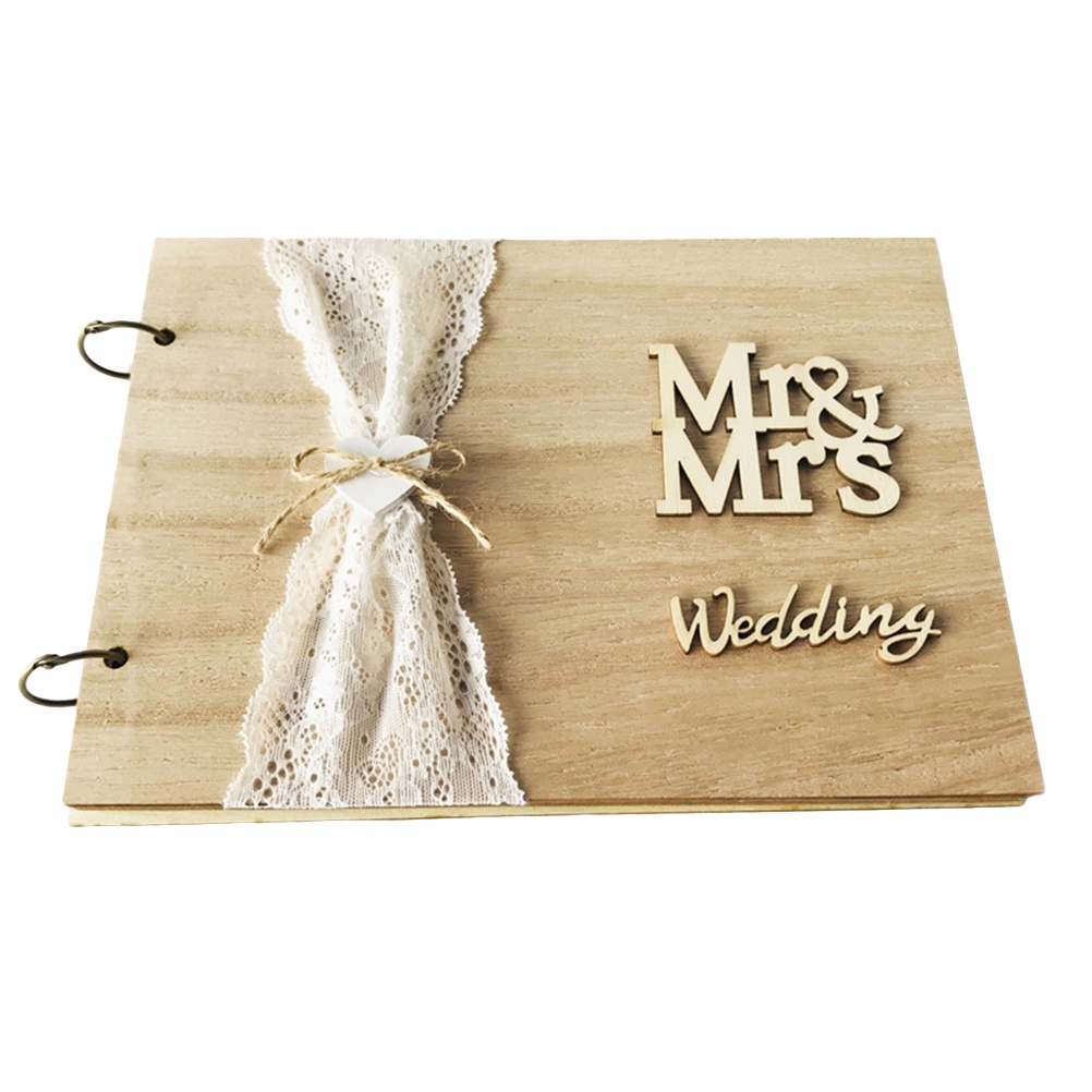 [READY STOCK] Wooden Visitor Registers Wedding Signature Book Album ...