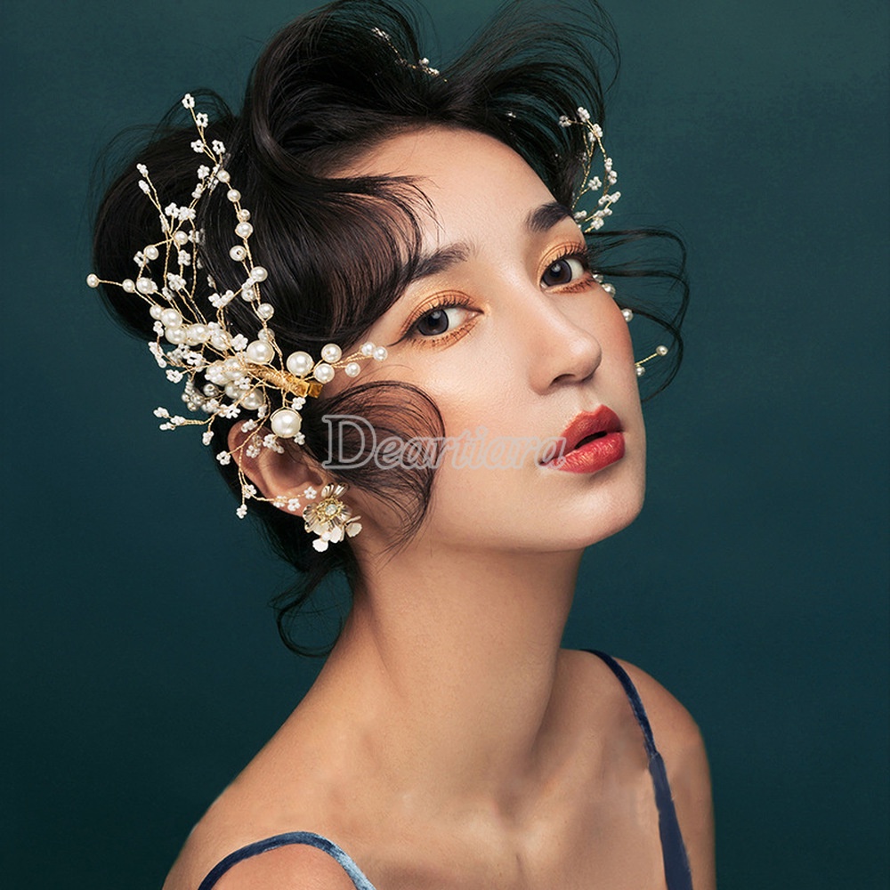 Bridal Handmade Hair Accessories Beautiful Pearl Simple Hair Clip ...