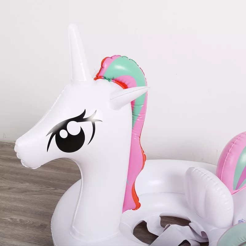 Baby Inflatable Rainbow Unicorn Pool Float Ride-On Pegasus / Horse ...