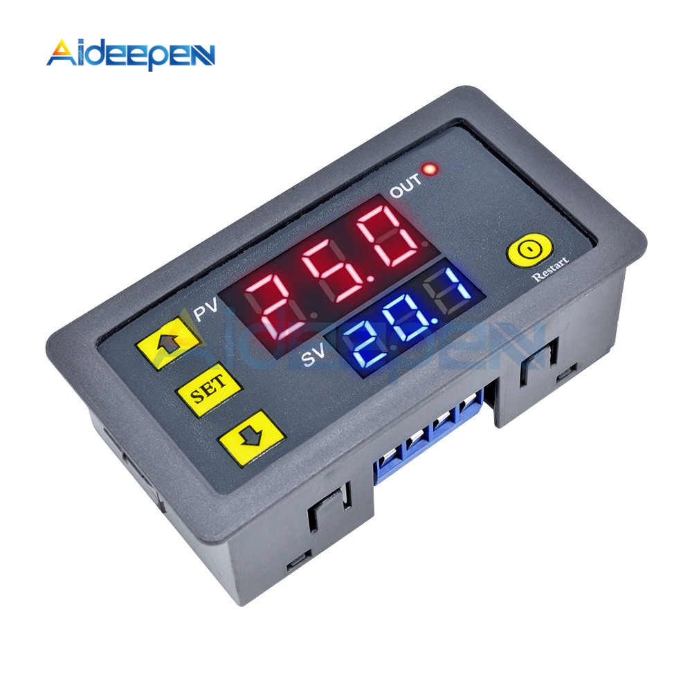 DC 12V 24V AC 110V 220V Digital Cycle Timer Delay Relay Board Module with LED Dual Time Display ...