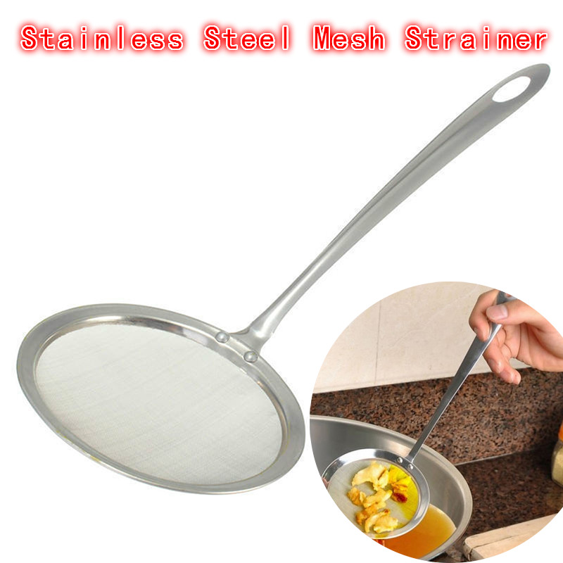 1Pc Silver Color Stainless Steel Fine Mesh Wire Oil Skimmer Strainer ...