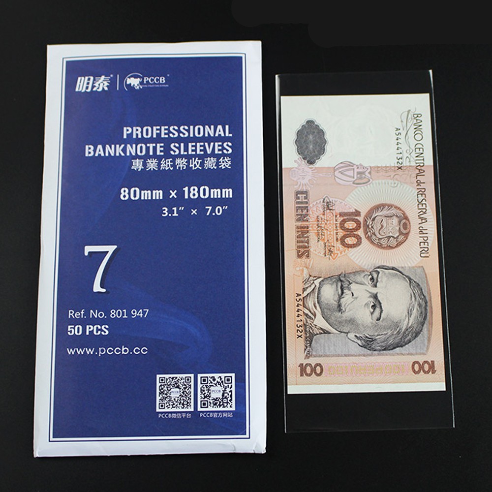 PCCB OPP Plastic Banknote Sleeves Protection - 50 pieces per pack ...