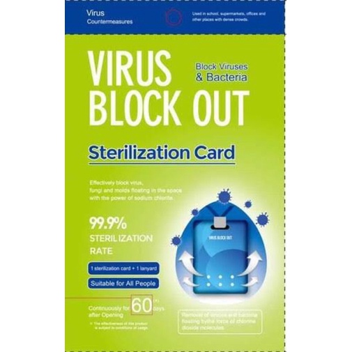 Virus Block out Sterilization card | Shopee Philippines