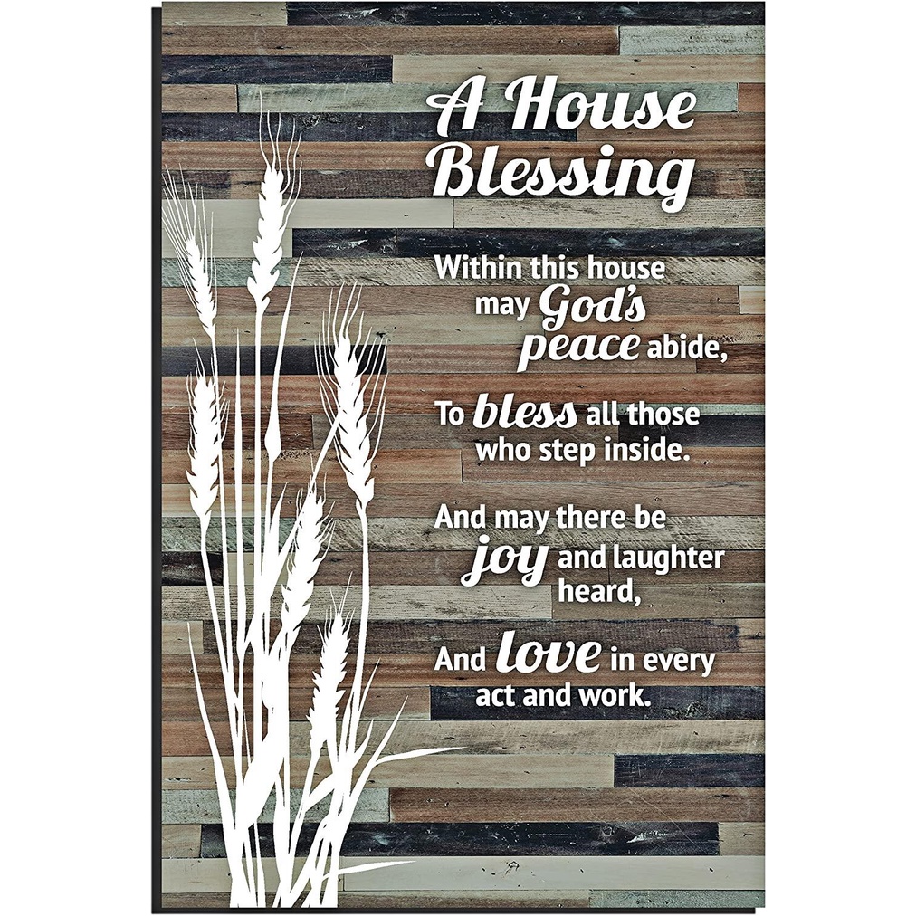 House Blessing Rustic Canvas Painting Wall Decor Poster Inch Vertical ...
