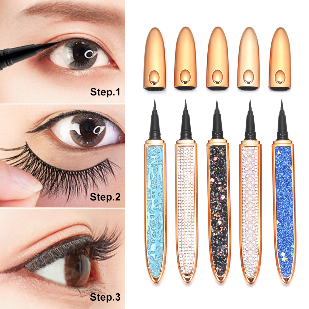 2 In 1 Magic Self-adhesive Eyeliner Diamond Bling Glitter Magic Pen ...