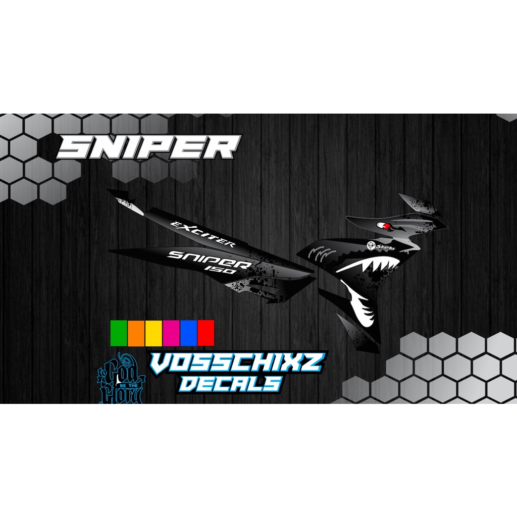 Decals, Sticker, Motorcycle Decals for YAMAHA SNIPER 150 exciter Shark ...