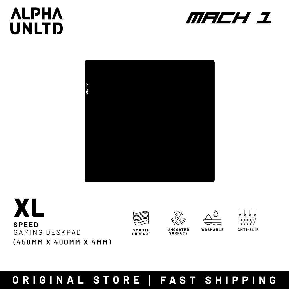 Alpha Unltd Gaming Mousepad XL | MACH 1 | (450x400x4mm) | Smooth ...