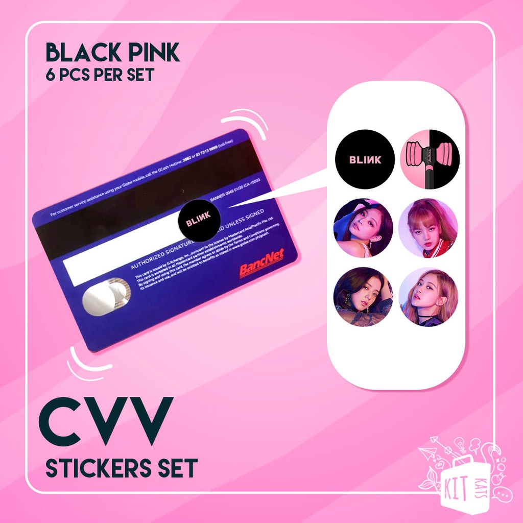 CVV stickers for back of card security (Black Pink Themed) | Shopee ...