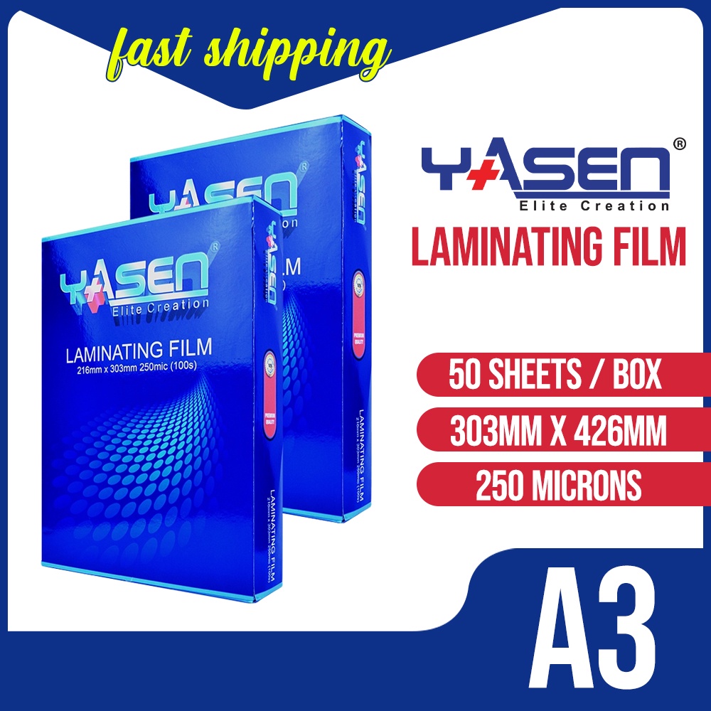 Yasen Laminating Film A3 (303mm x 426mm) 250 Microns | Shopee Philippines
