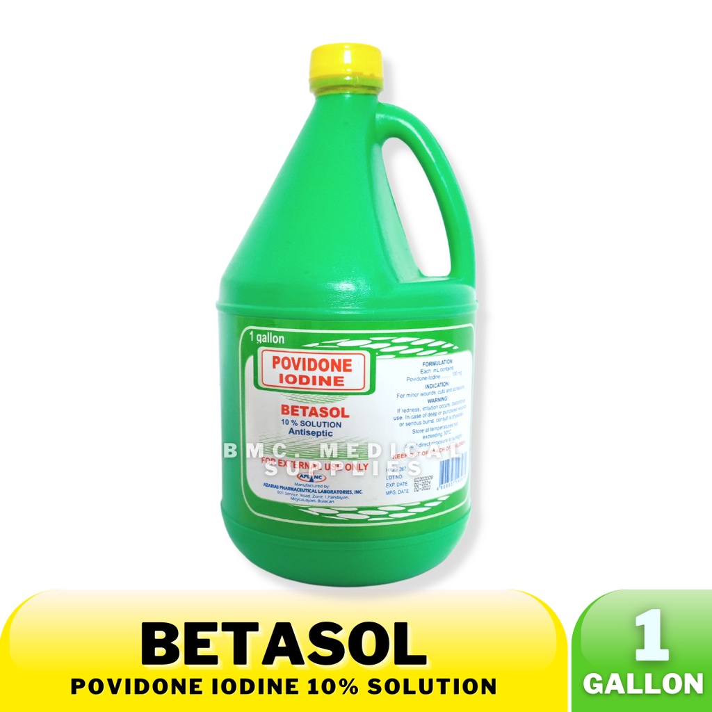 Povidone Iodine Betasol / J. Cheme (Gallon -10% and 7.5%) (1Liter ...