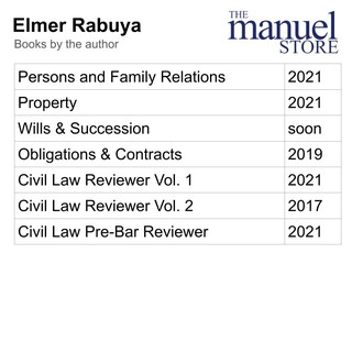 Rabuya (2021) - Persons and Family Relations - The Law on - By Elmer ...