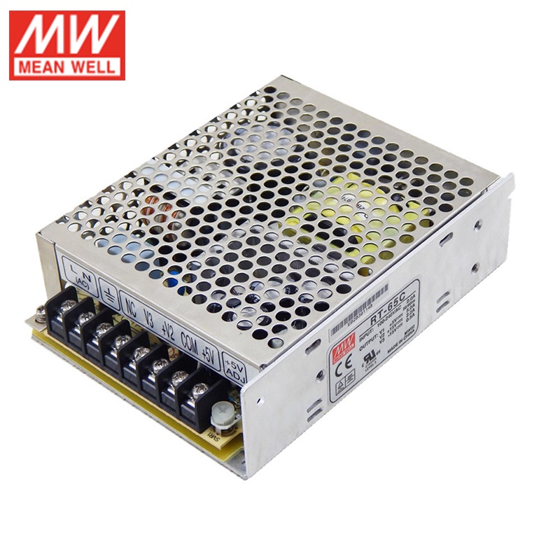 Original MEAN WELL RT-65C 65W Triple Output Switching Power Supply 5V 15V -15V DC 5A 2.2A 0.5A ...