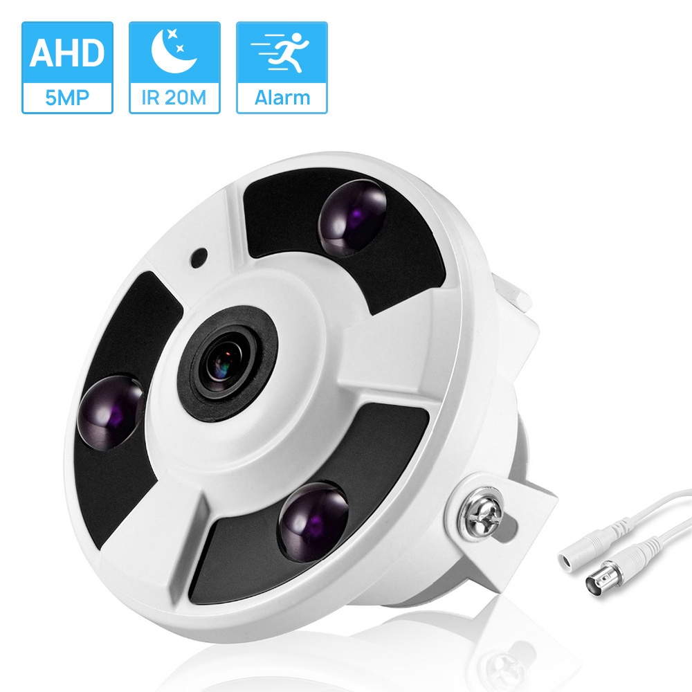 Hamrol AHD Camera 5MP 1.7MM Fisheye Lens Panoramic 1080P AHD/TVI/CVI ...