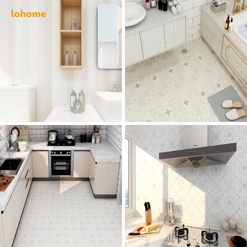 Toilet kitchen self adhesive wallpaper waterproof and moisture-proof ...