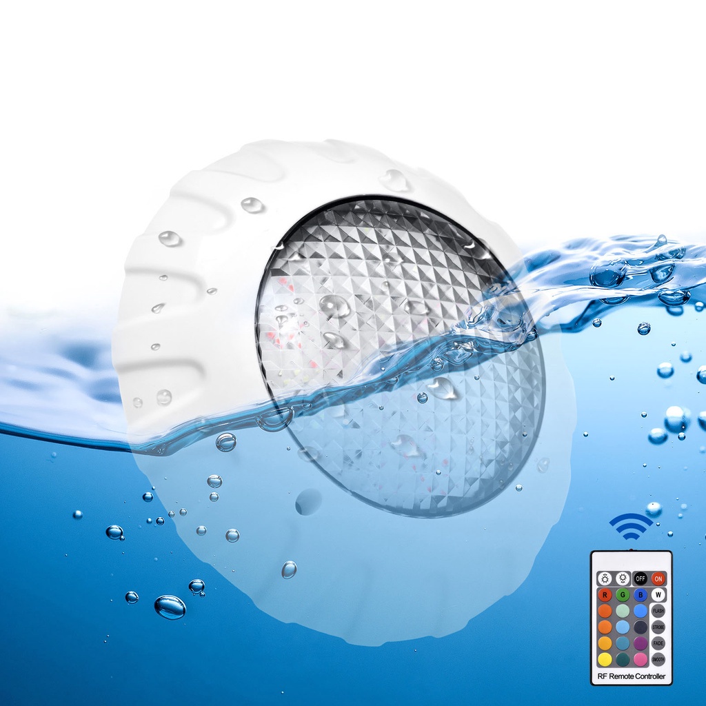 Swimming Pool Light 12V Underwater IP68 Colorful RGB Atmosphere Wireless Remote Control Wall ...