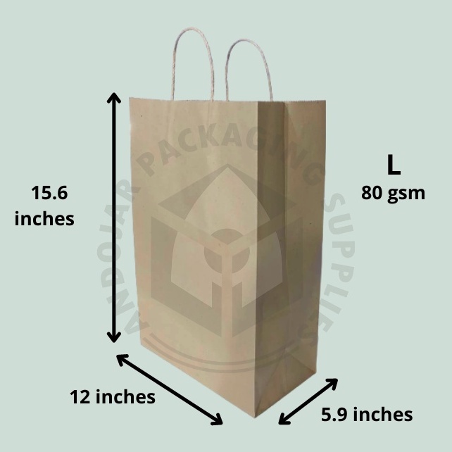 Brown Paper Bag Kraft Bag with Twine Handle for Packaging | Shopee ...