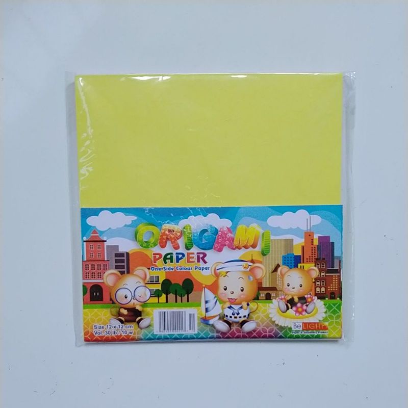 Folding / Origami paper 12 x 12 cm 30 sheets Be LIGHT one side color ...