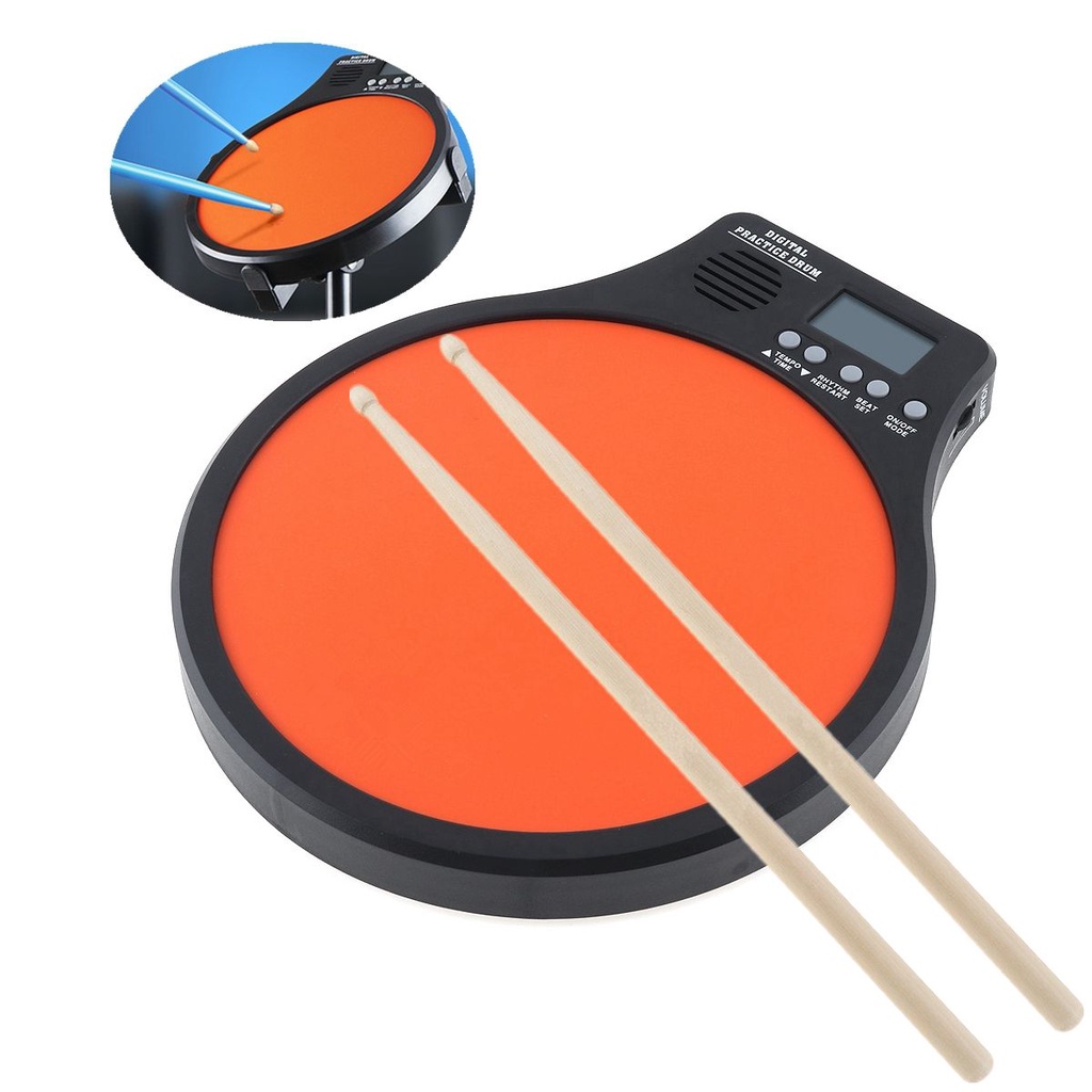 8 Inch 3 IN 1 Digital Electronic Dumb Drum with Drumsticks Speed ...